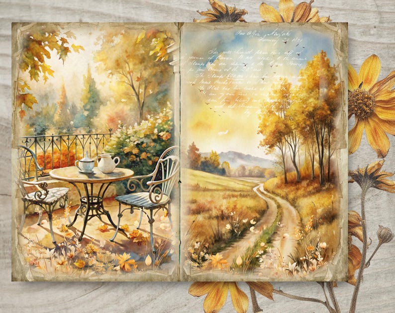 Warm Autumn Junk Journal Kit: Printable Scrapbook Pages (PDF), Part 1 ...