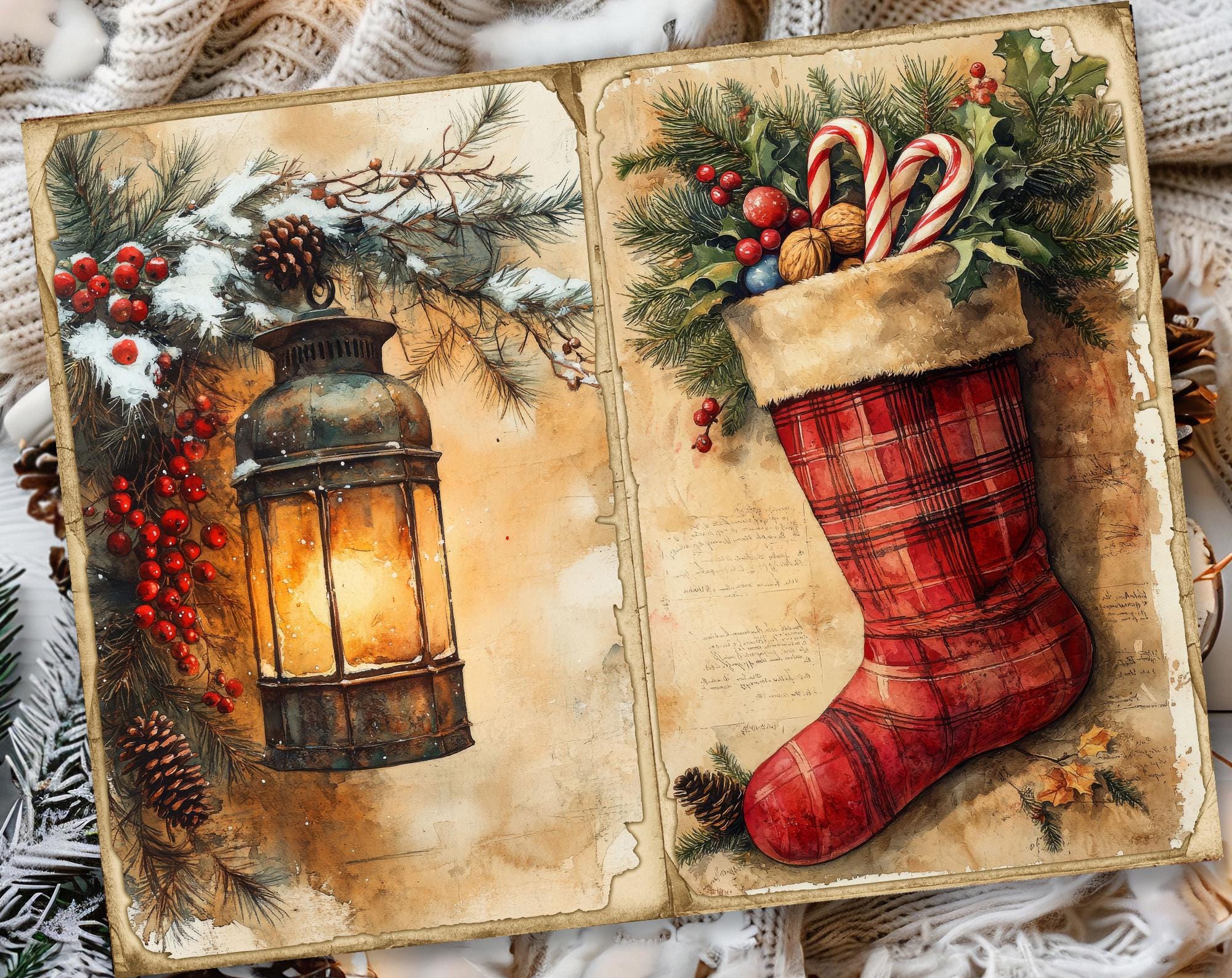 Vintage Christmas 2 Junk Journal Printable Pages, Junk Journal Kit ...