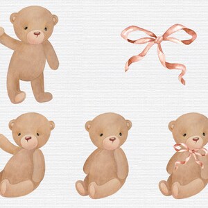 Watercolor Teddy Bear Clipart, Watercolor Baby Shower Clipart, Baby Boy ...