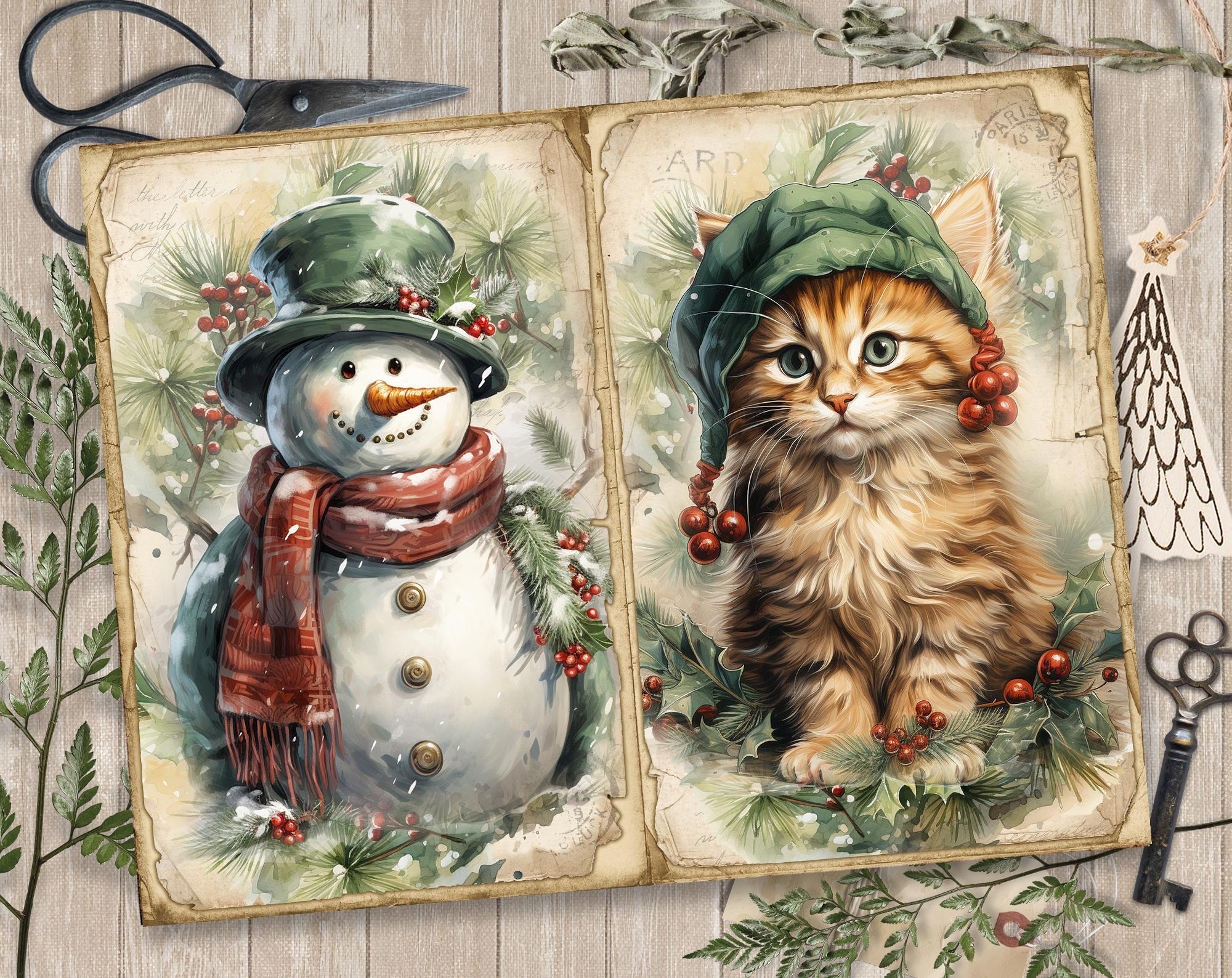 Vintage Christmas 1 Junk Journal Printable Pages, Scrapbook Printable ...