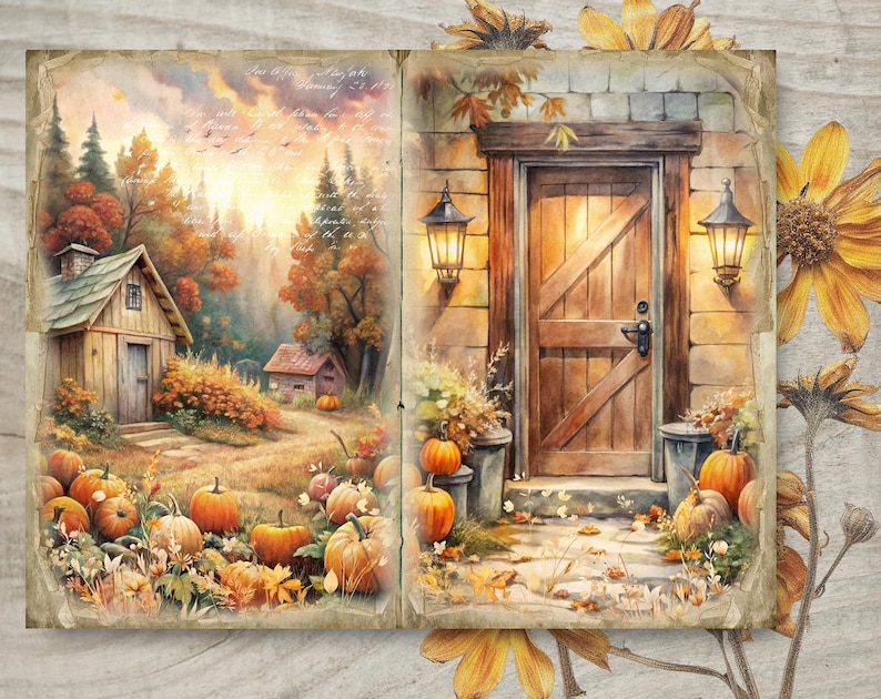 Warm Autumn Junk Journal Kit: Printable Scrapbook Pages (PDF), Part 1 ...