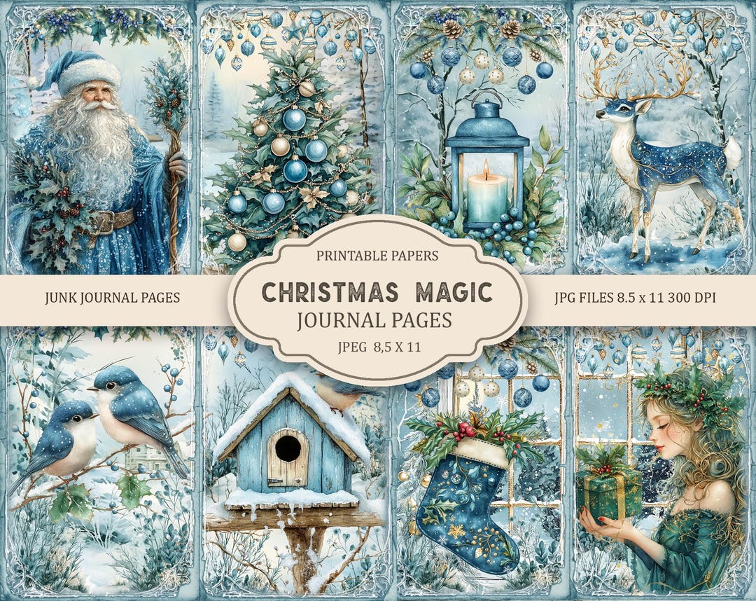 Christmas Magic 1 Junk Journal Printable Pages, Junk Journal Kit ...