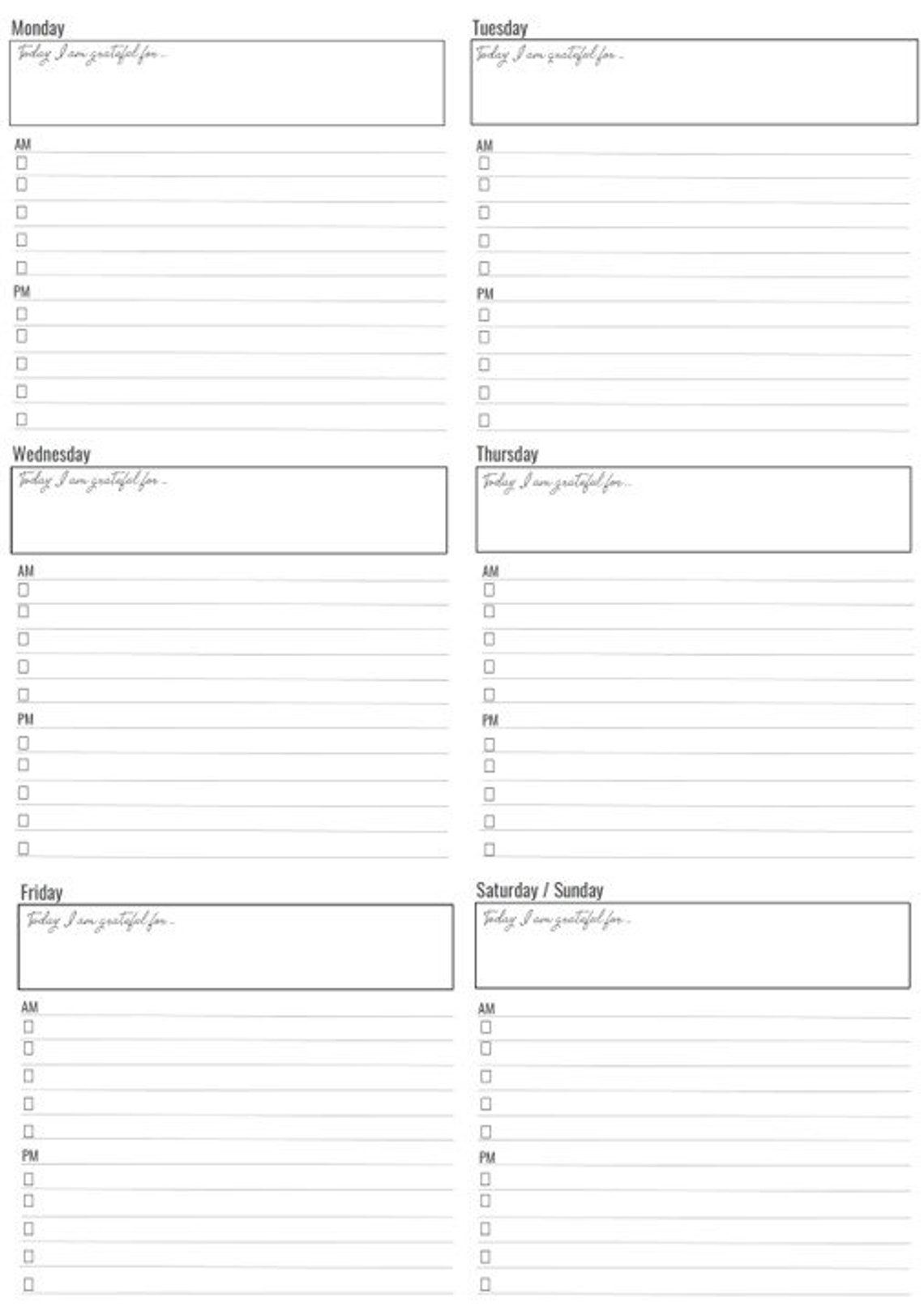 Printable Daily/weekly Planner, Diary, Journal - 2023 (gratitude Focus ...