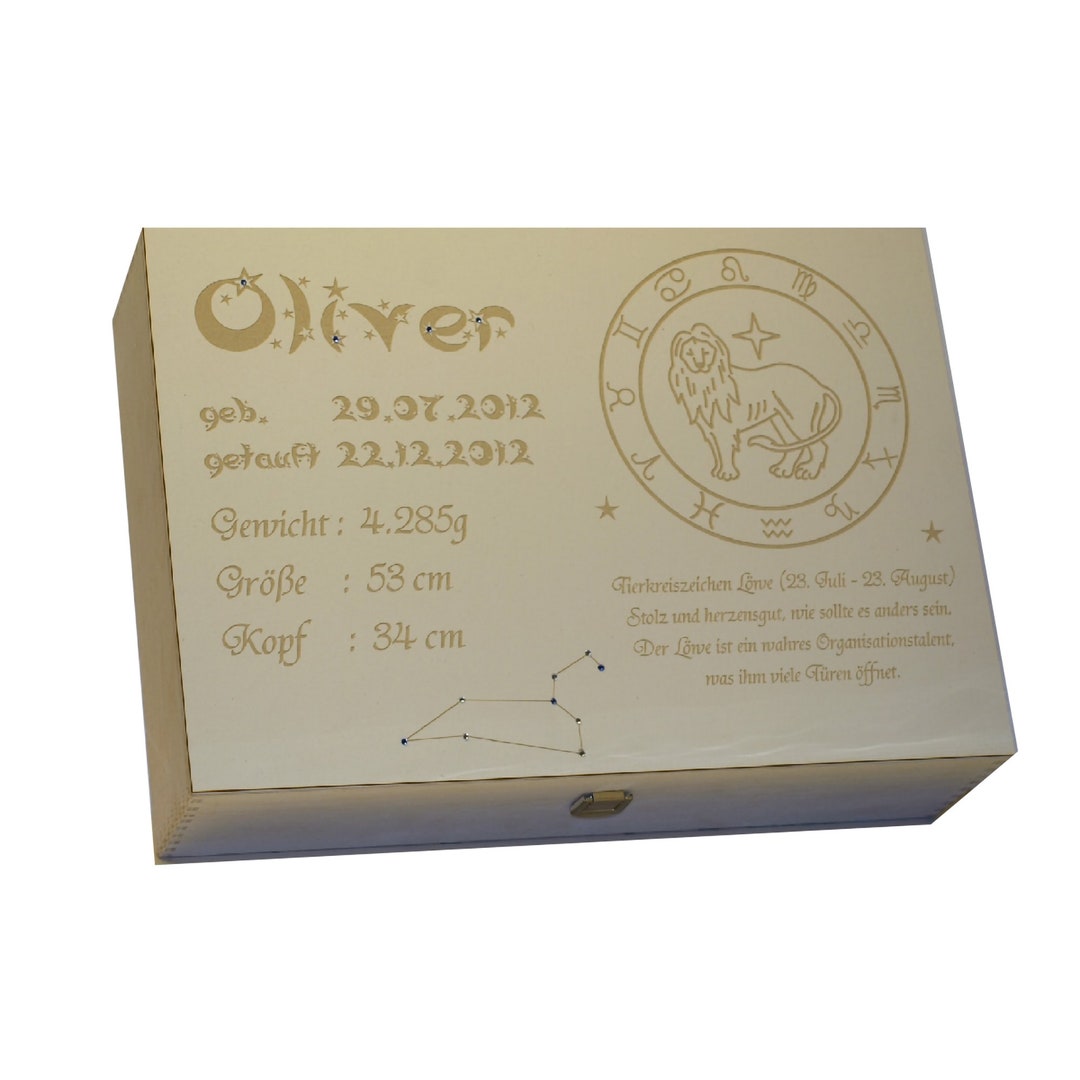 Birth Commemorative Box With Engraving and Rhinestones - Etsy
