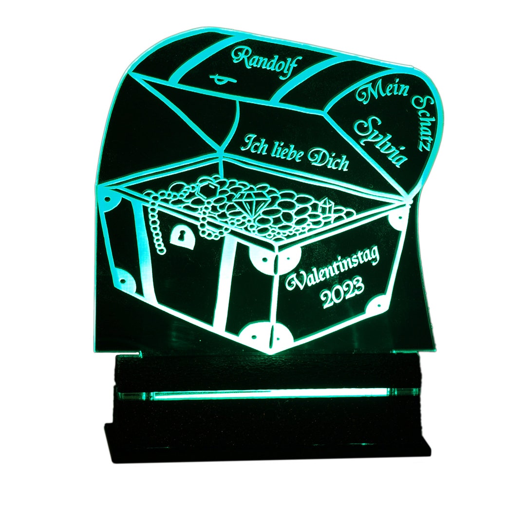 Acrylic Display Treasure Chest Engraving RGB Lighting - Etsy