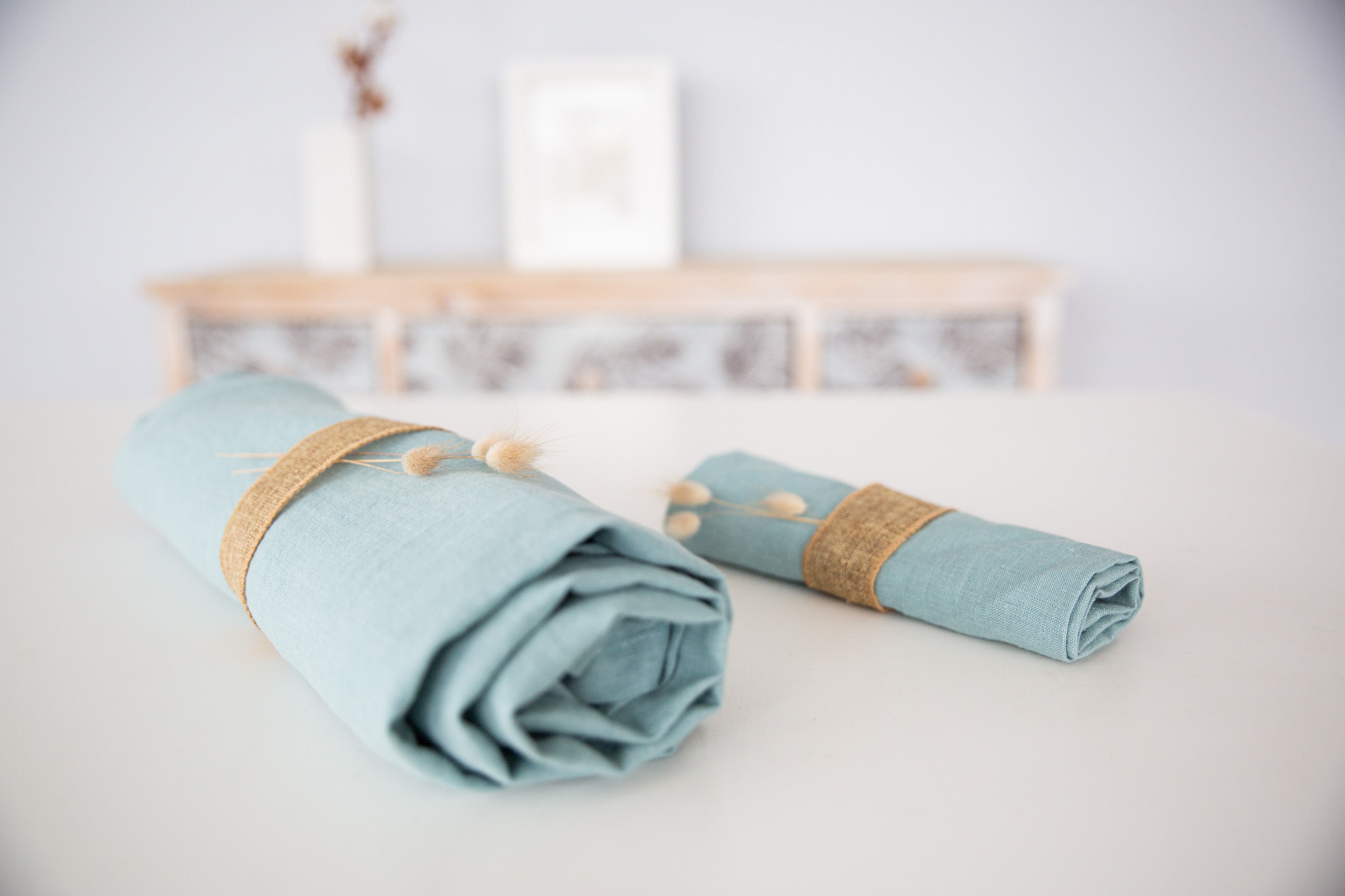 Linen Napkins Light Teal Cloth Personalized Wedding Organic Modern ...