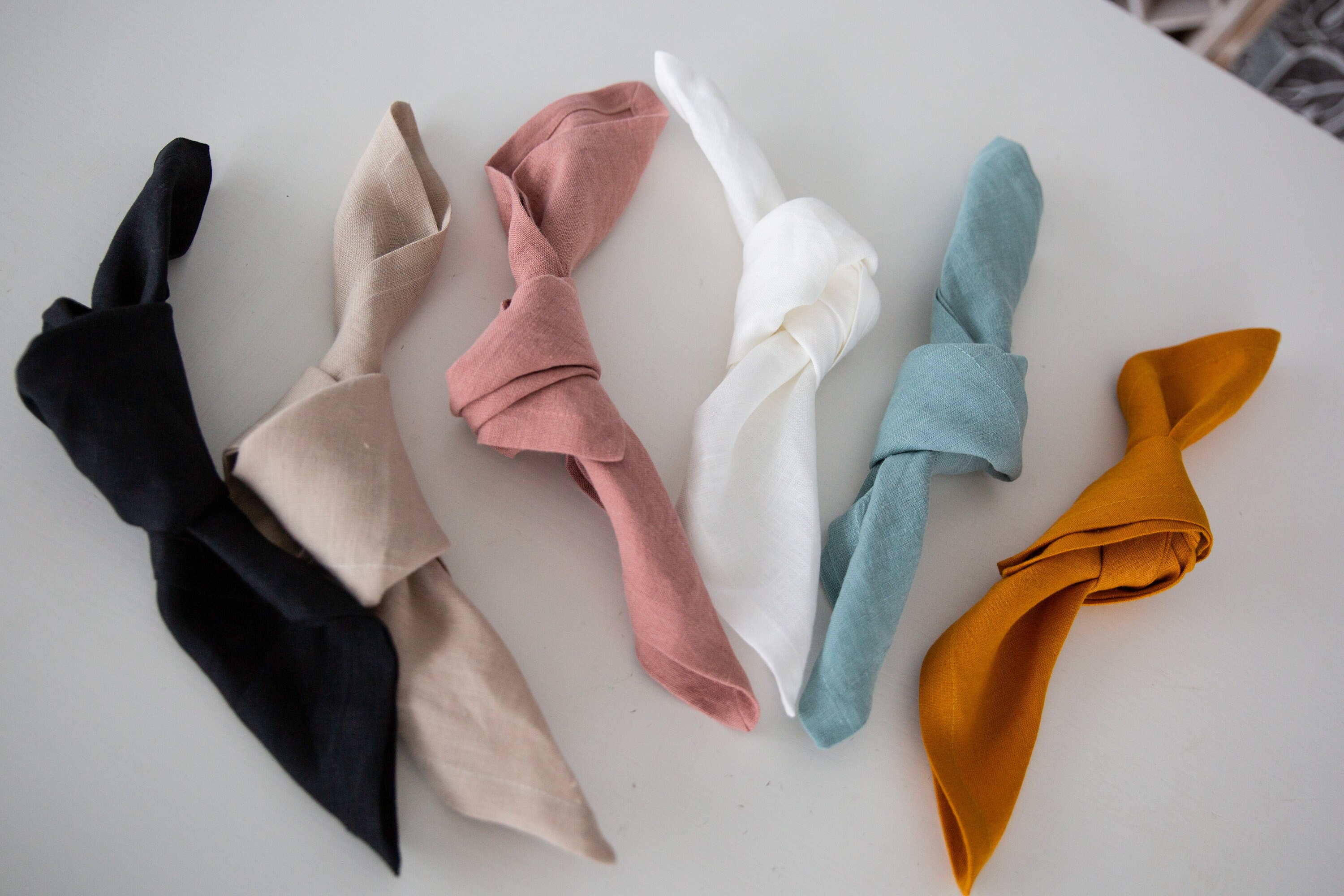 Linen Napkins Light Teal Cloth Personalized Wedding Organic Modern ...