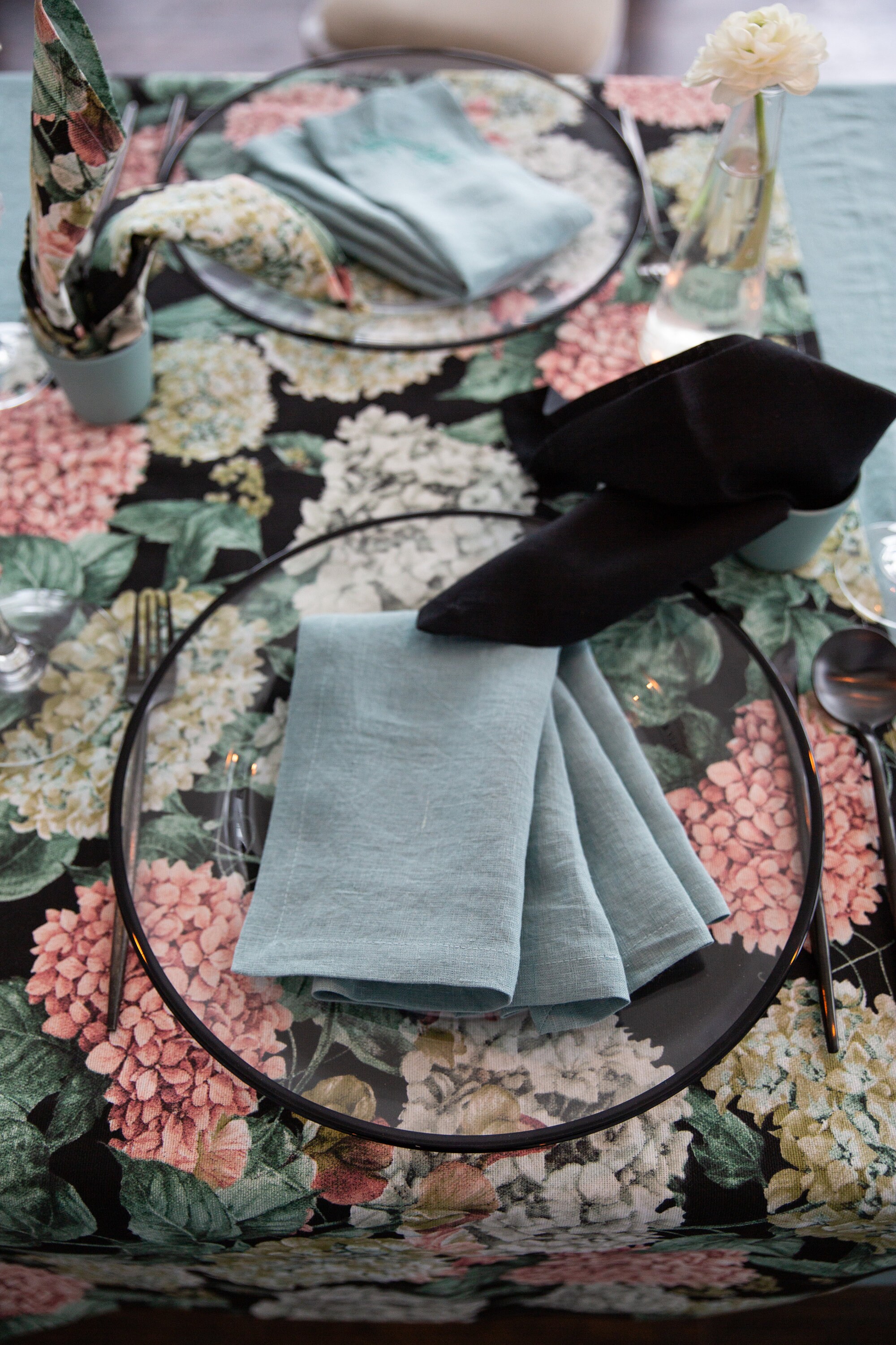 Linen Napkins Light Teal Cloth Personalized Wedding Organic Modern ...