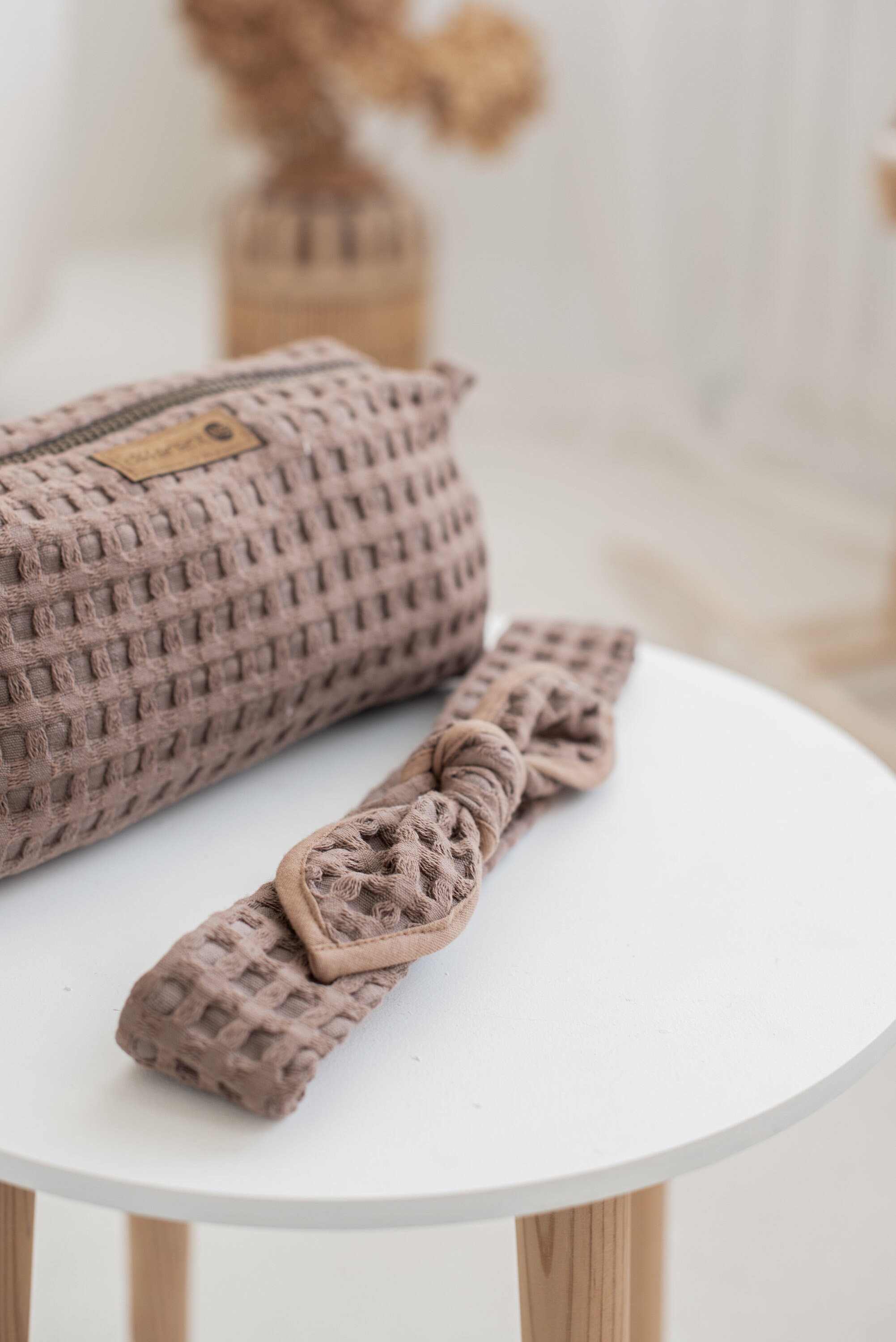 White Cotton Headband With Ribbon Waffle Weave Spa Skincare Makeup ...