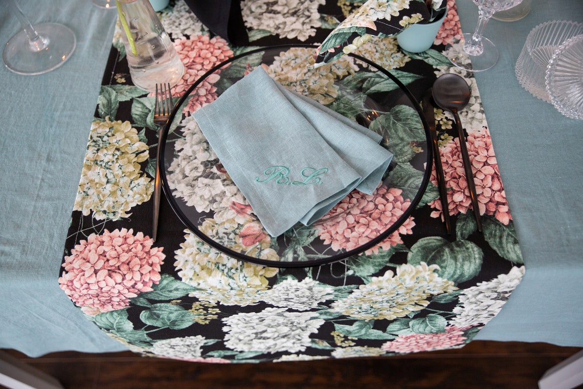 Linen Napkins Light Teal Cloth Personalized Wedding Organic Modern ...