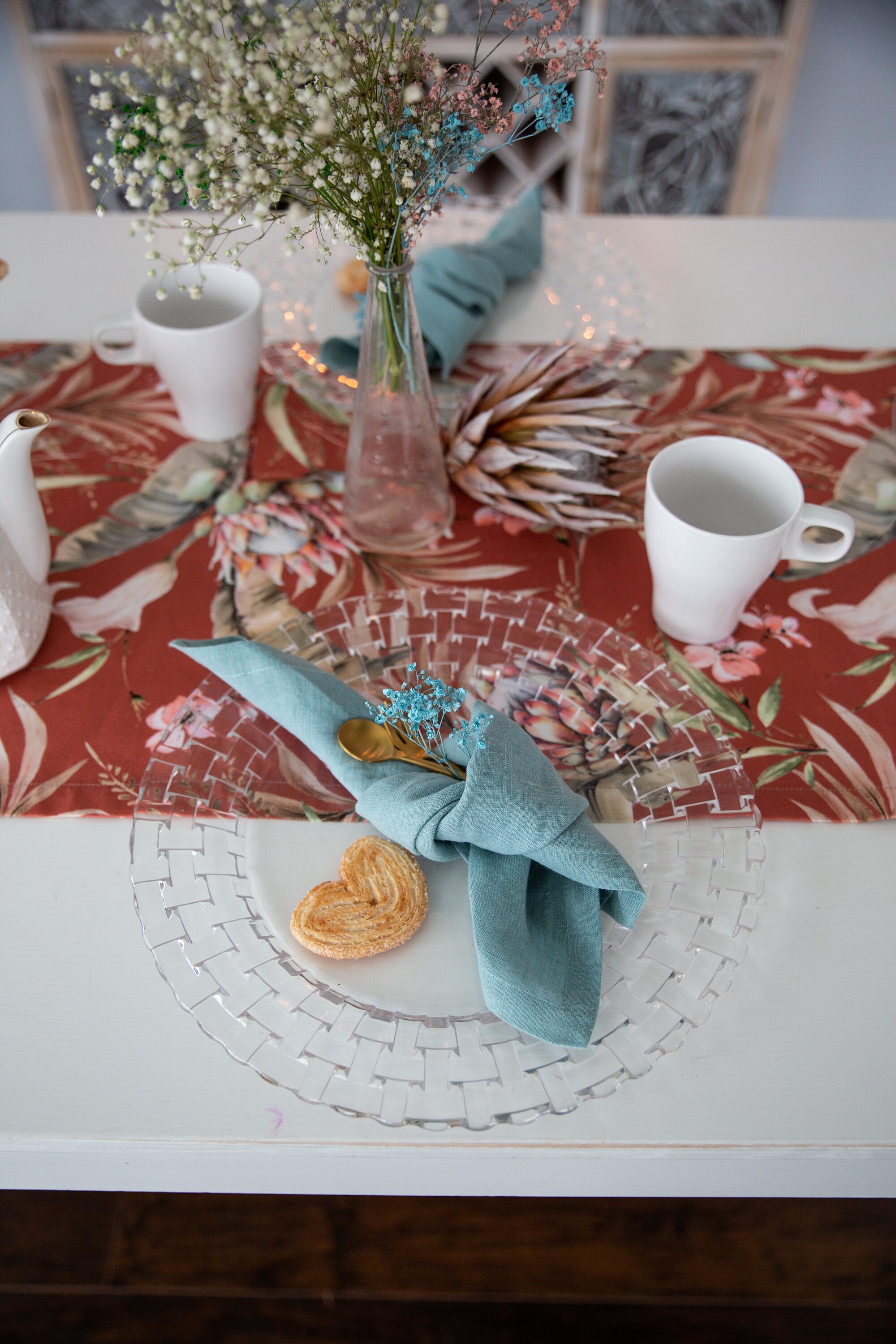 Linen Napkins Light Teal Cloth Personalized Wedding Organic Modern ...