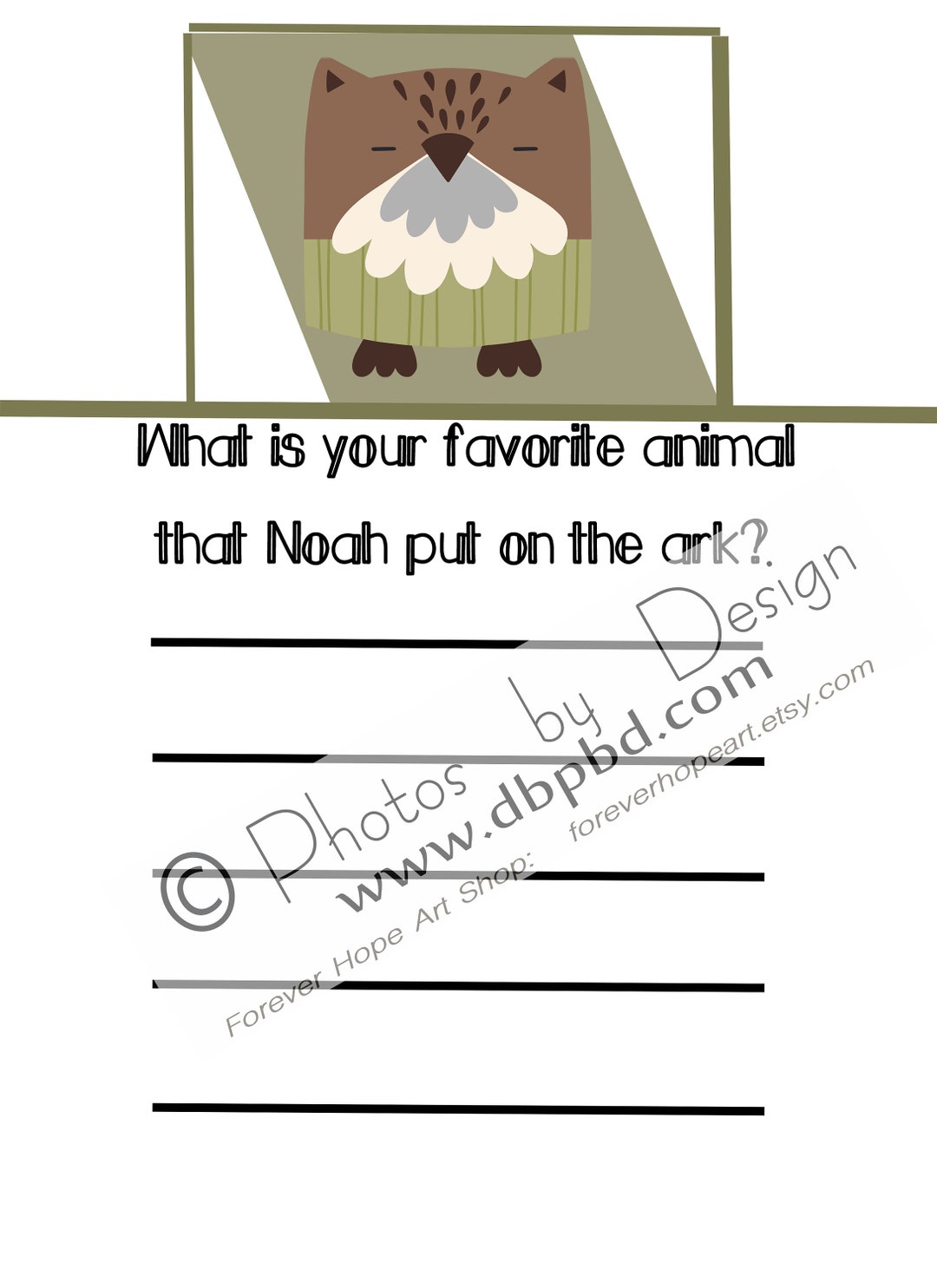 Noahs Ark Story for Kids 4-10 Digital Download (2pages) - Etsy