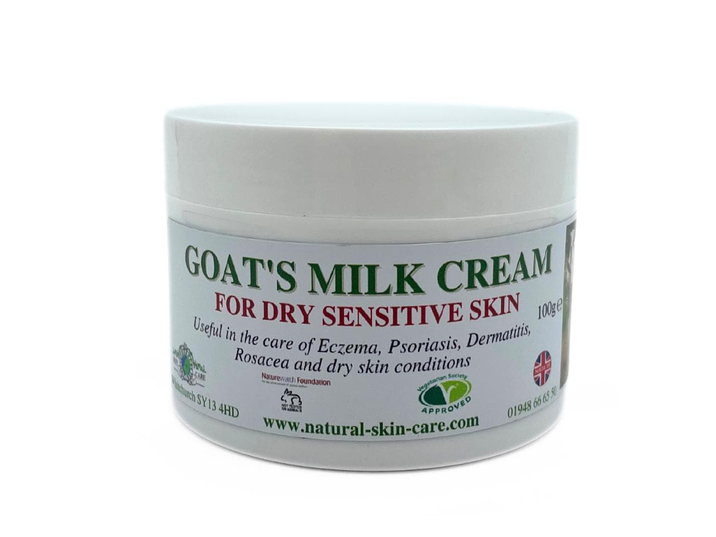 Goats Milk Moisturising Cream by Elegance Natural Skin Care for Dry ...