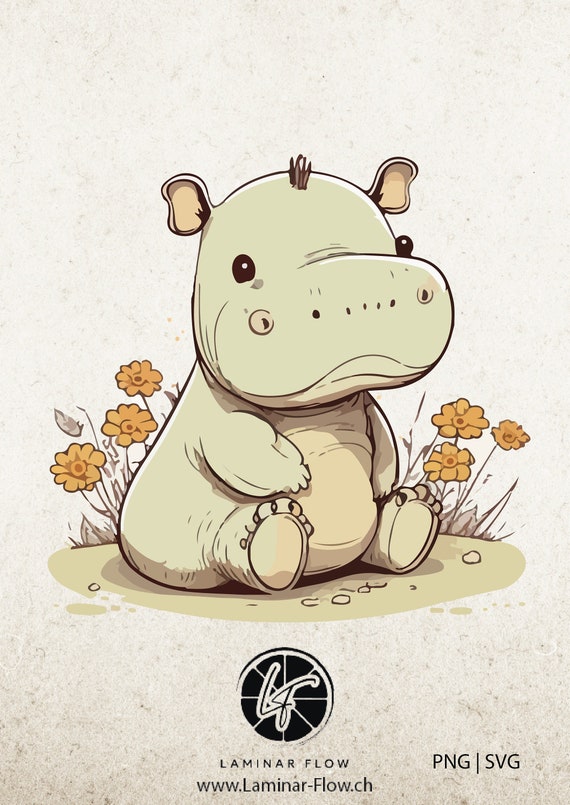 Cute Hippopotamus Drawing