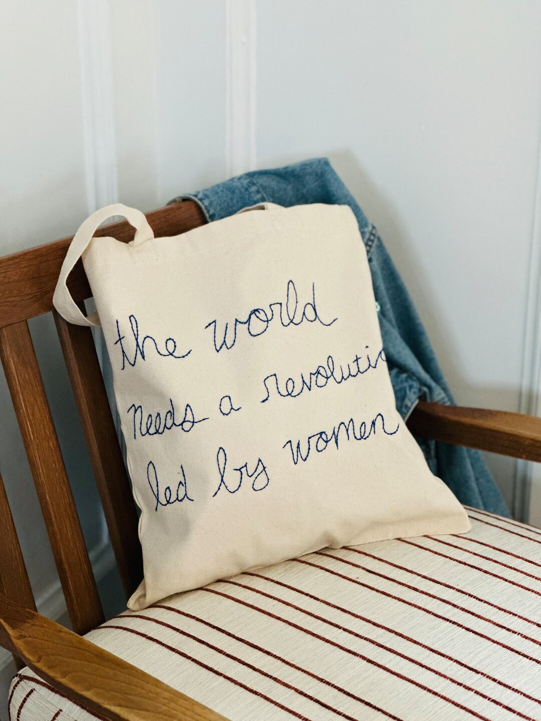 Women's Revolution Hand Embroidered Tote Bag, Women Empowerment Tote ...