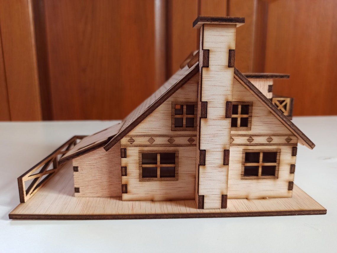 Laser Cut Wooden House DIGITAL PATTERN Pdf Ai Plt Rld Svg Dxf - Etsy
