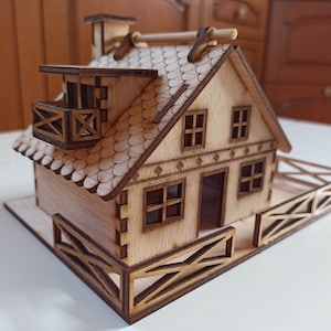 Laser Cut Wooden House DIGITAL PATTERN Pdf Ai Plt Rld Svg Dxf - Etsy
