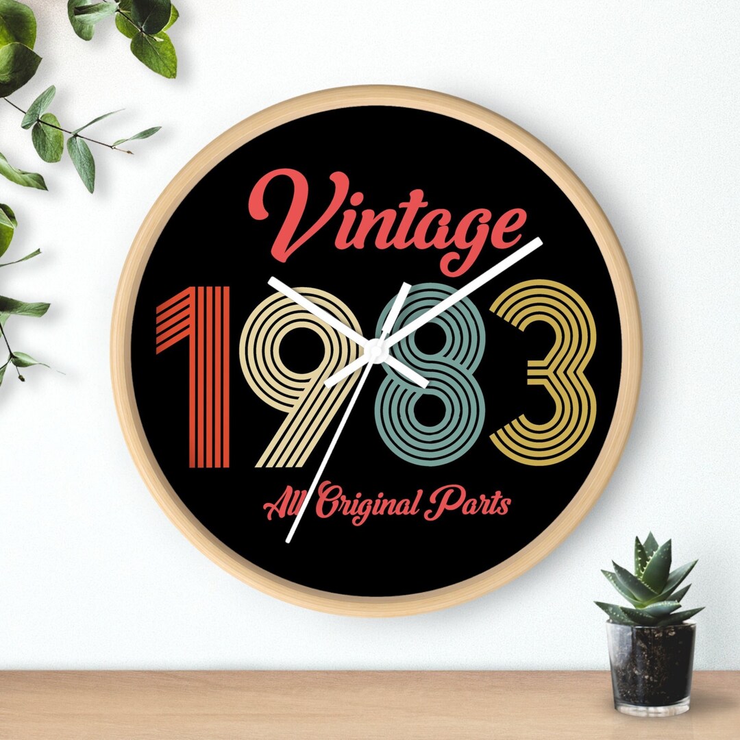 1983 Birthday Gift, Birth Year Wall Clock, Vintage 1983, 40th Birthday ...