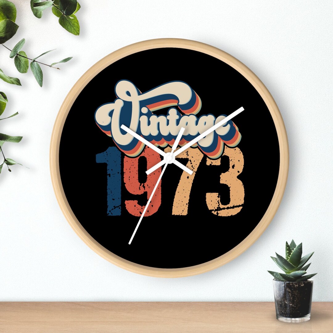 1973 Birthday Gift Birth Year Wall Clock Vintage 1973 50th - Etsy
