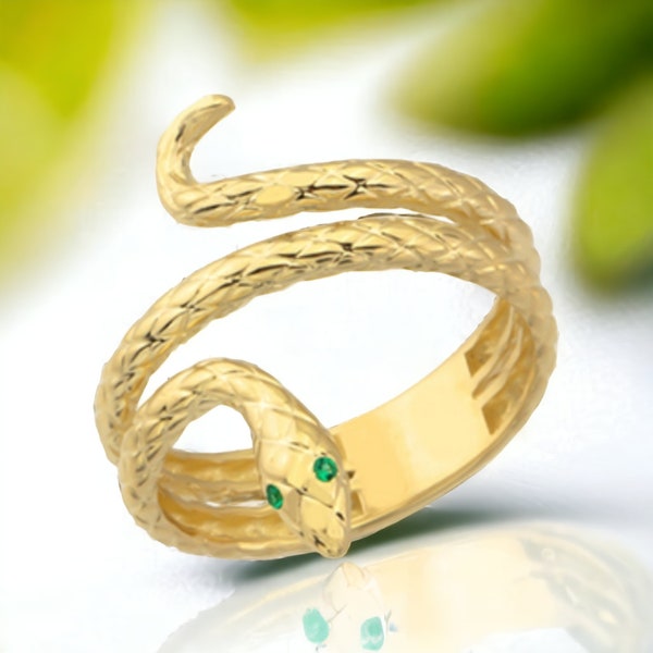 Emerald Snake Ring - Etsy