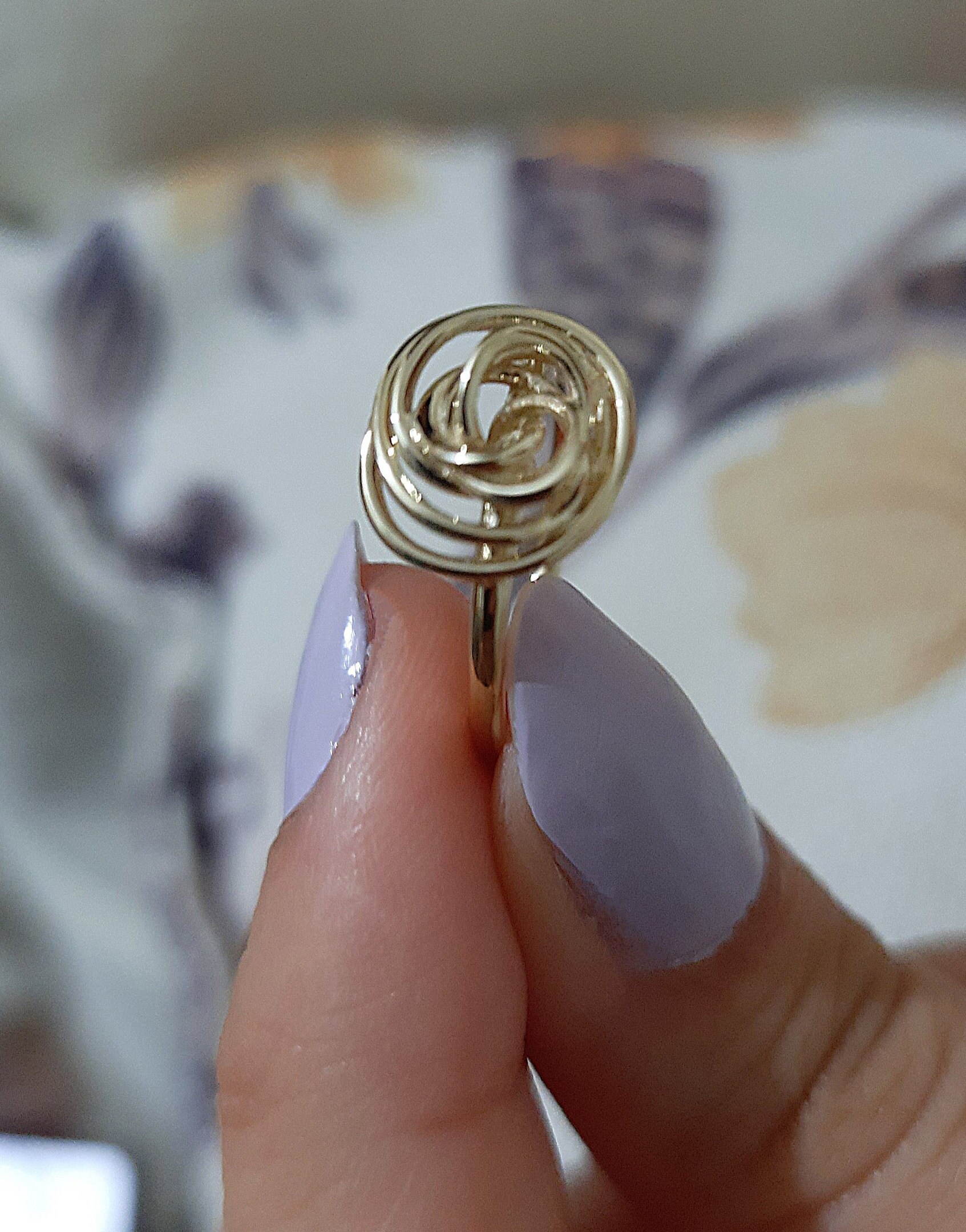 Flower Engagement Ring 14k Gold Ring Flower Ring for Women - Etsy