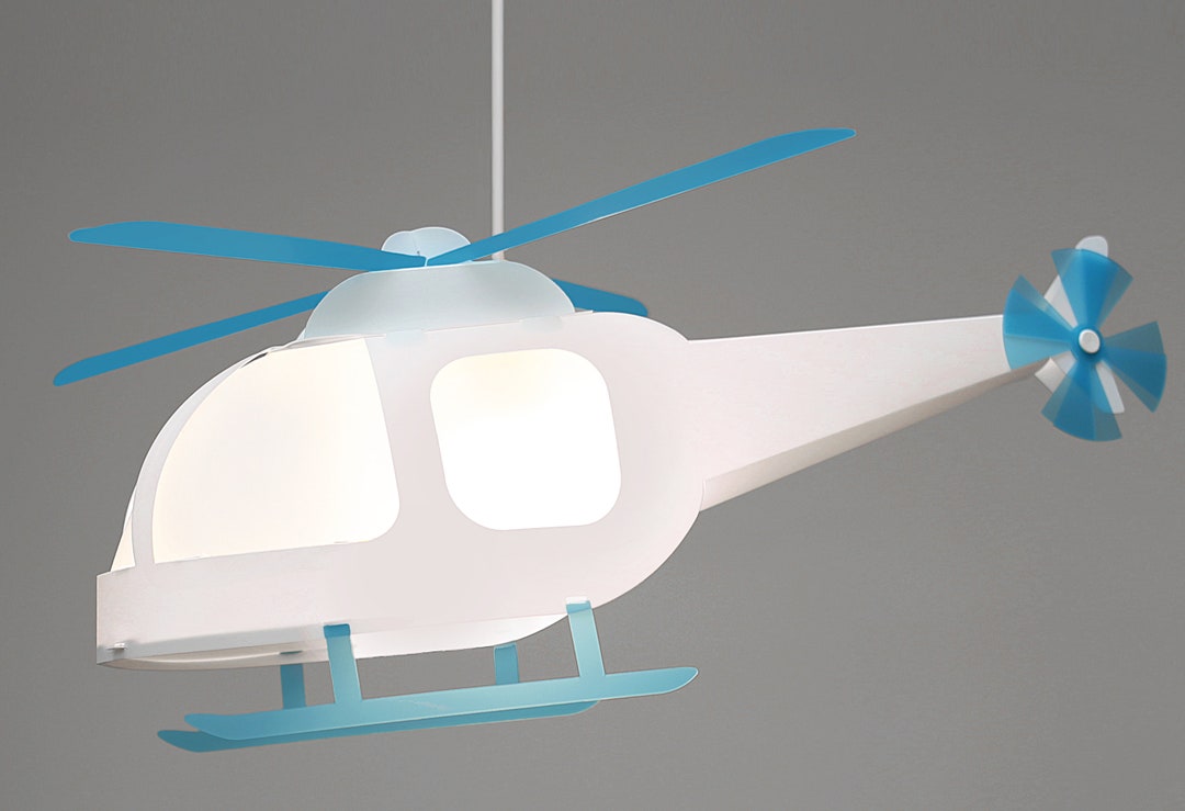 Children's Pendant Lamp HELICOPTER WHITE and TURQUOISE - Etsy