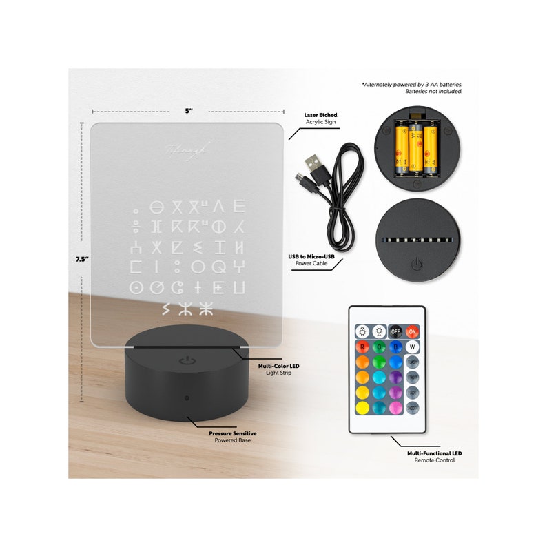 Tifinagh Alphabet Lamp, Acrylic Led Sign, Berber Amazigh Letters - Etsy