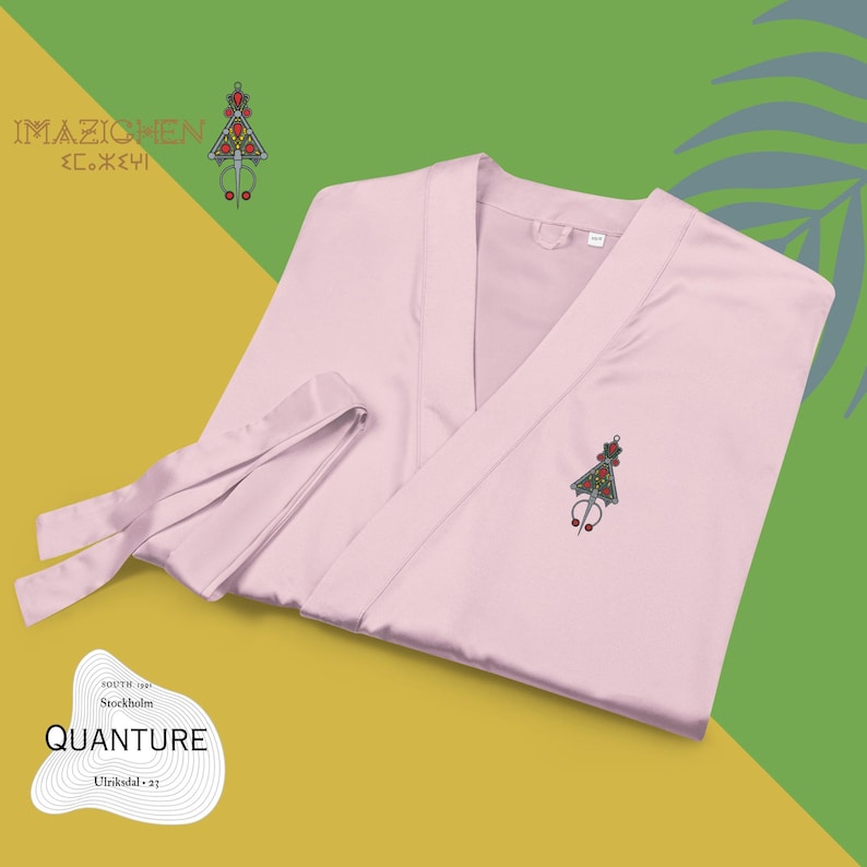 Berber Satin Kimono Robe Kabyle Jewelry Embroidery Algeria - Etsy