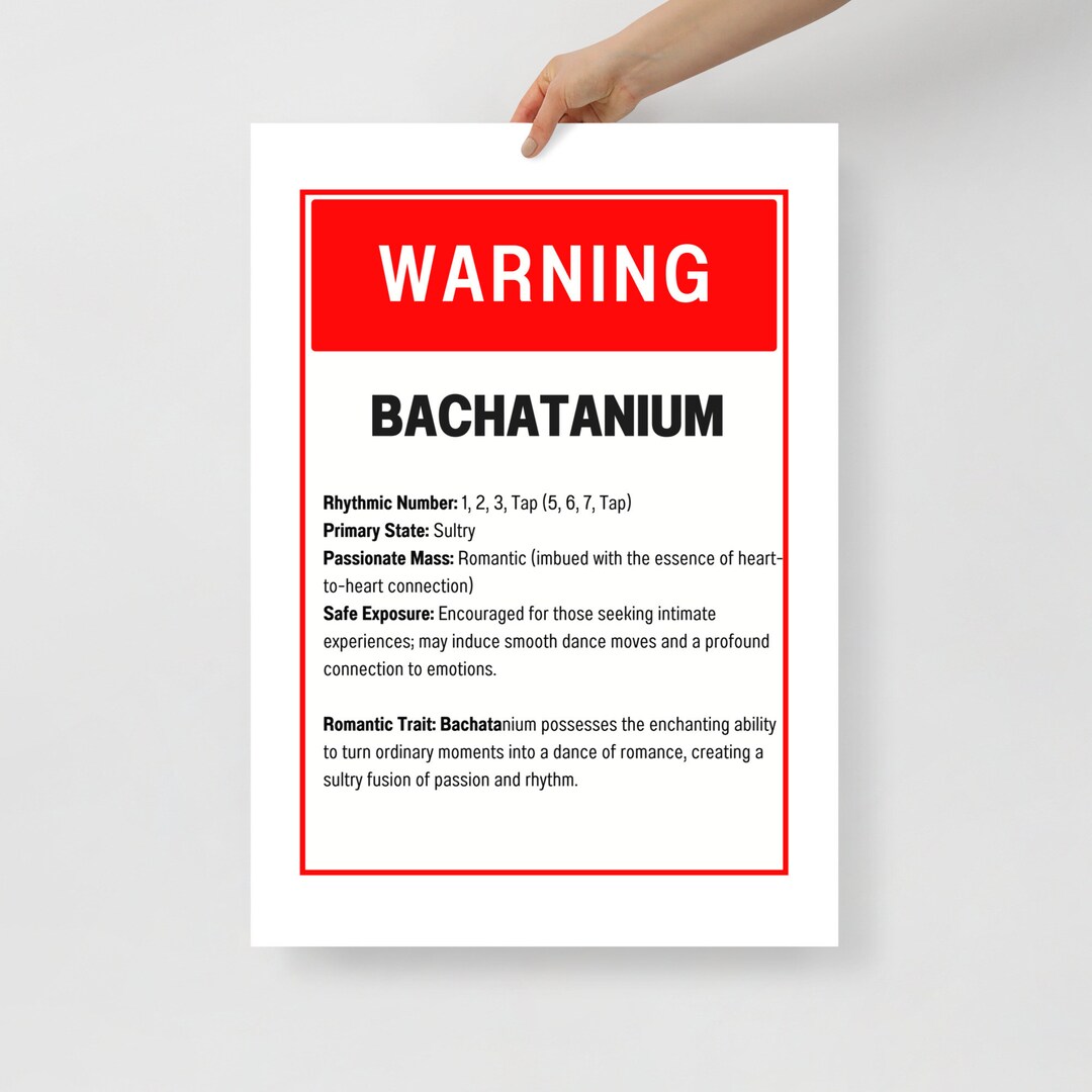Bachata Warning Sign Poster - Etsy