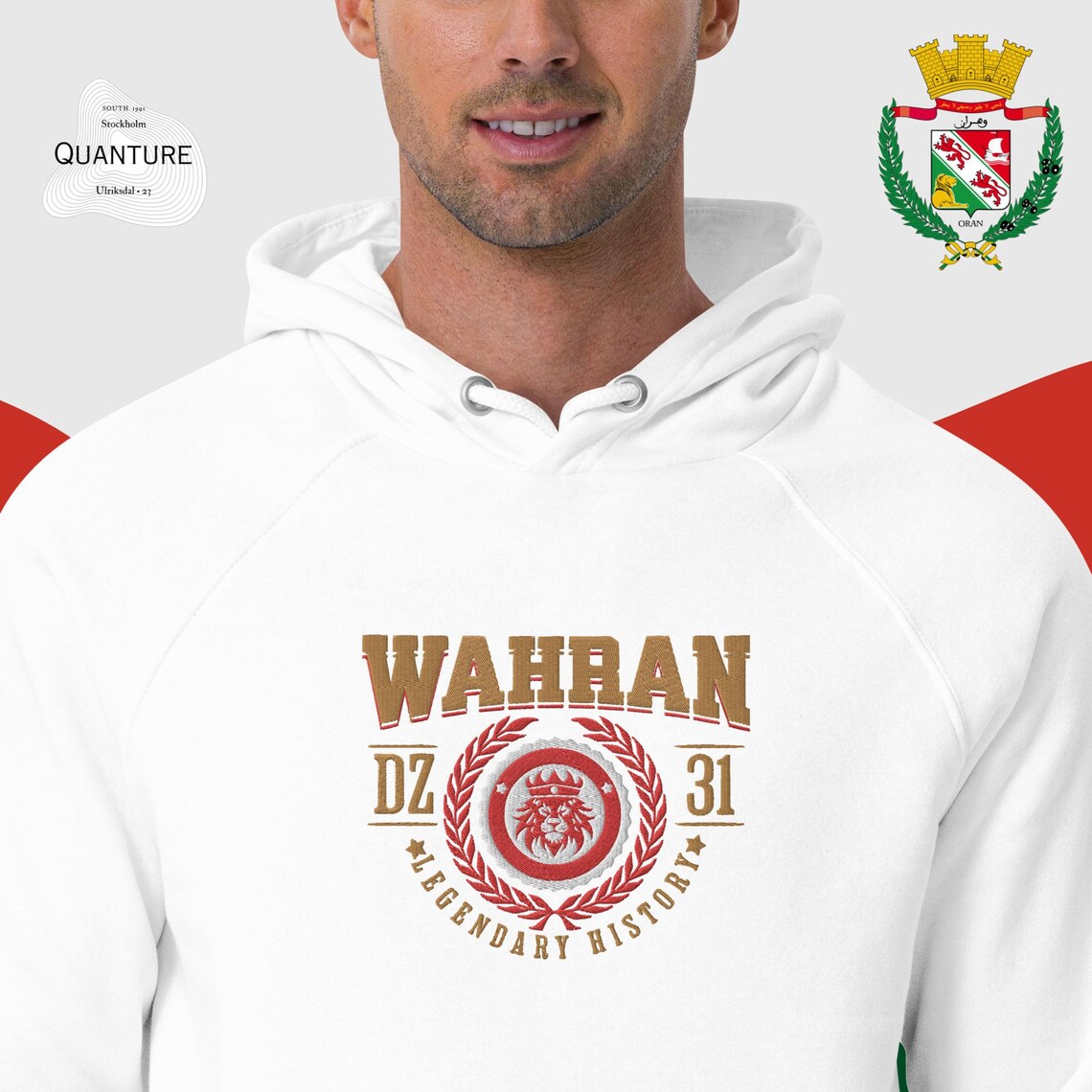 Wahran Embroidery Eco Raglan Hoodie - Etsy