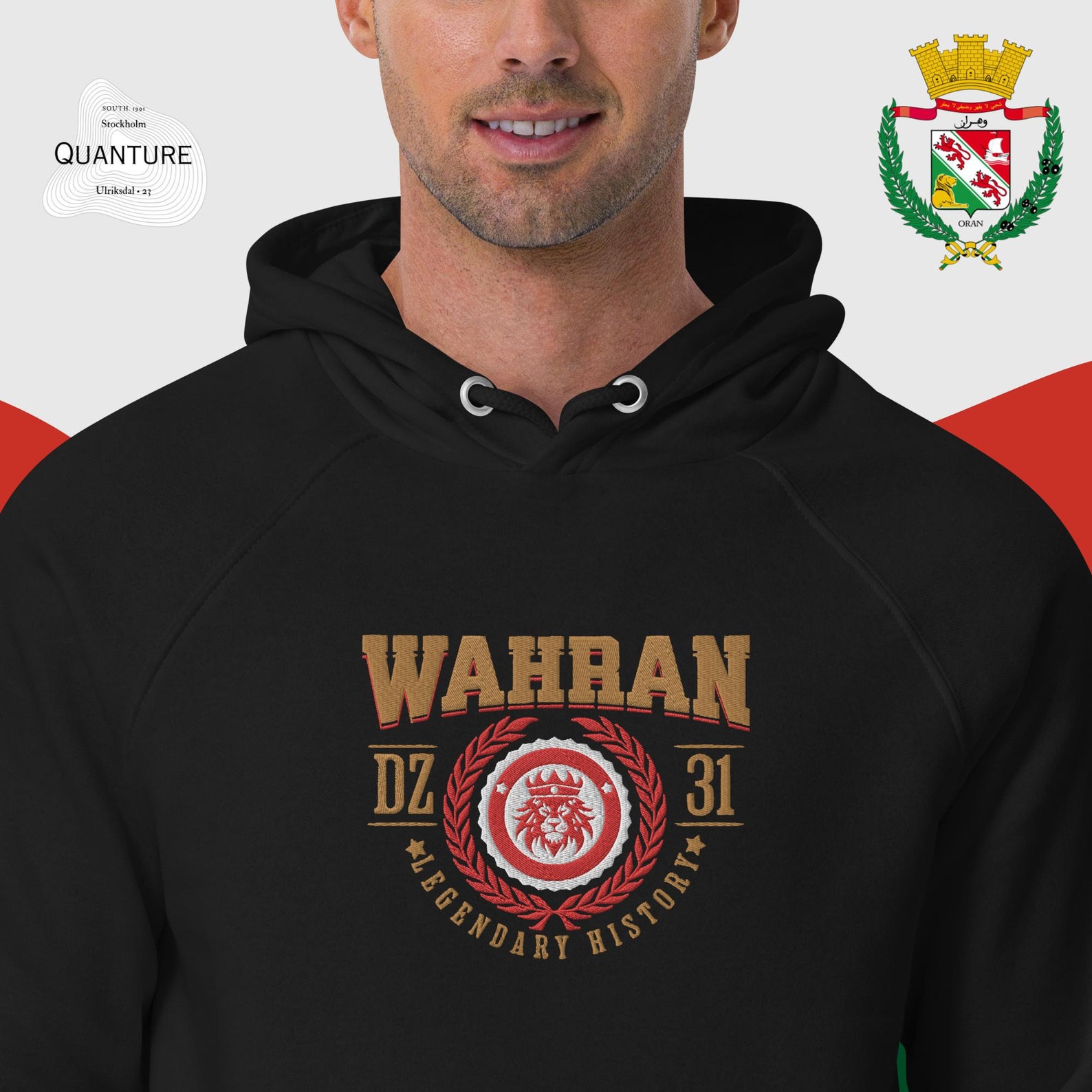 Wahran Embroidery Eco Raglan Hoodie - Etsy