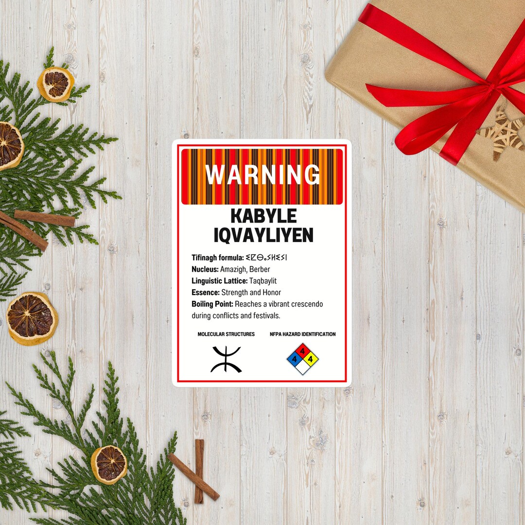 Amazigh Berber Warning Sign Stickers, Kabyle, Laptop, Car, Book, Water ...