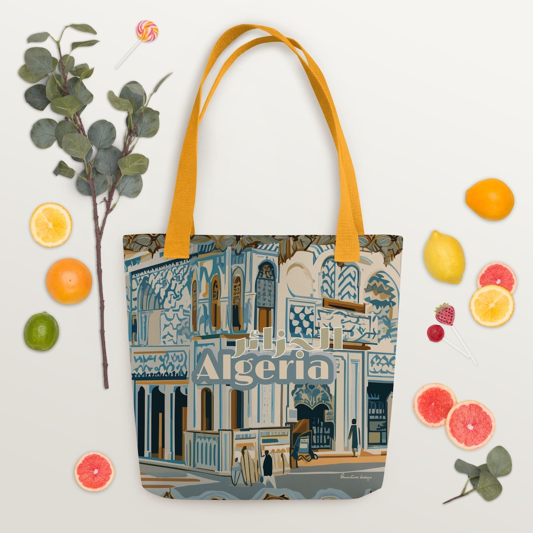Vintage Charm: Algerian Algiers Street Tote Bag,exquisite Beige/blue ...