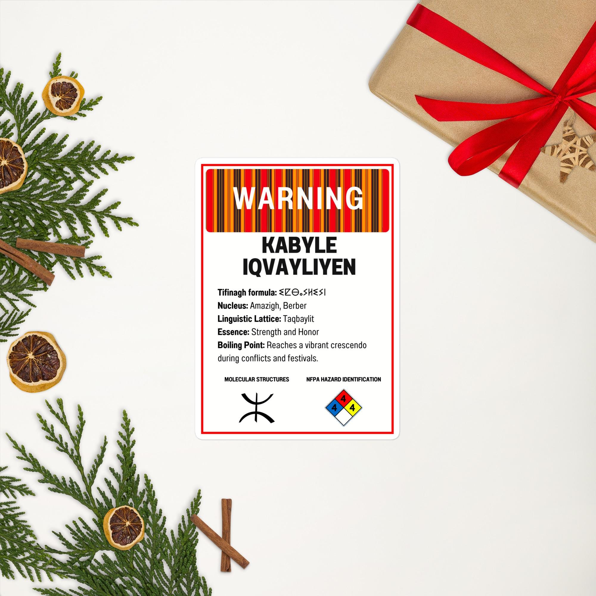 Amazigh Berber Warning Sign Stickers, Kabyle, Laptop, Car, Book, Water ...
