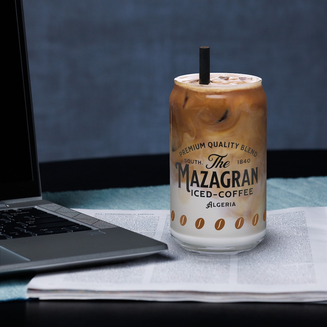 Mazagran Original Iced-coffee Can-shaped Glass, Algeria - Etsy