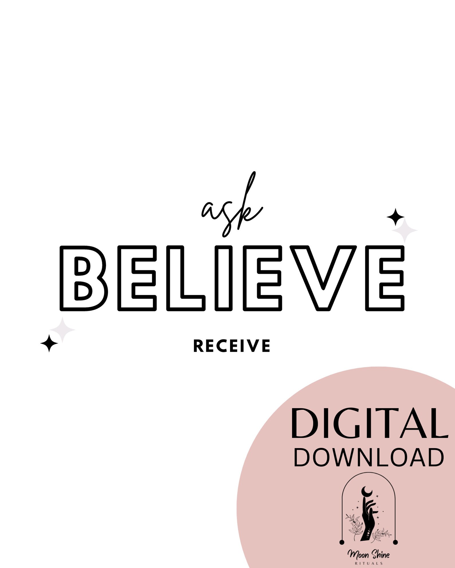 Ask Believe Receive - Digital Download - Print A4 - Law of Attraction ...