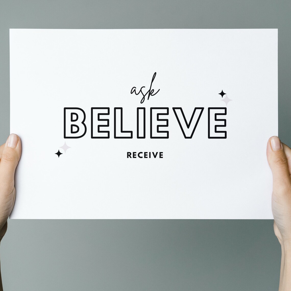 Ask Believe Receive - Digital Download - Print A4 - Law of Attraction ...