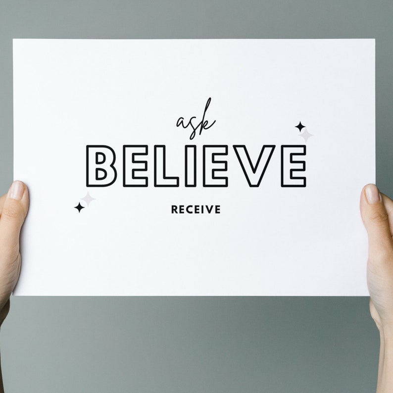 Ask Believe Receive - Digital Download - Print A4 - Law of Attraction ...