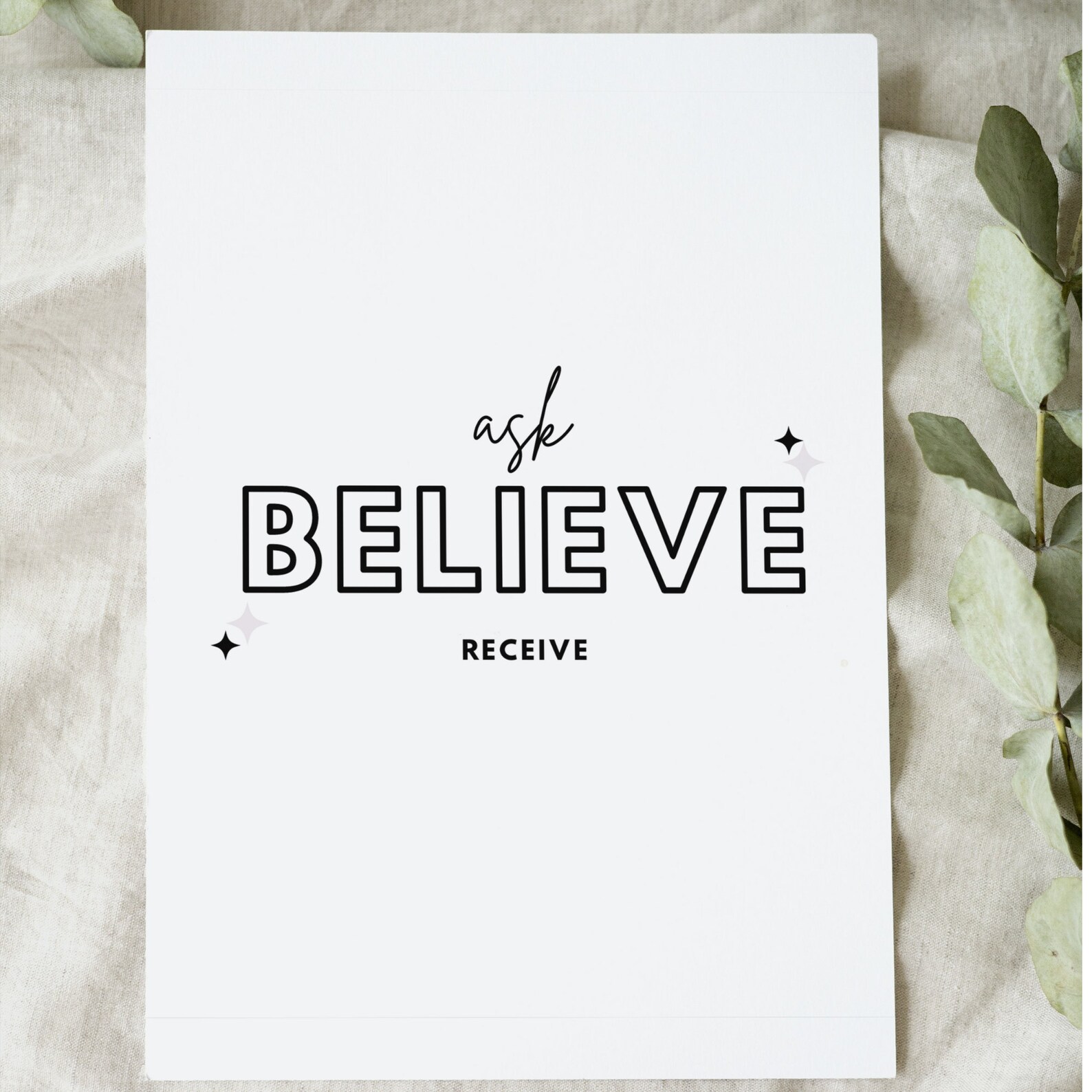 Ask Believe Receive - Digital Download - Print A4 - Law of Attraction ...