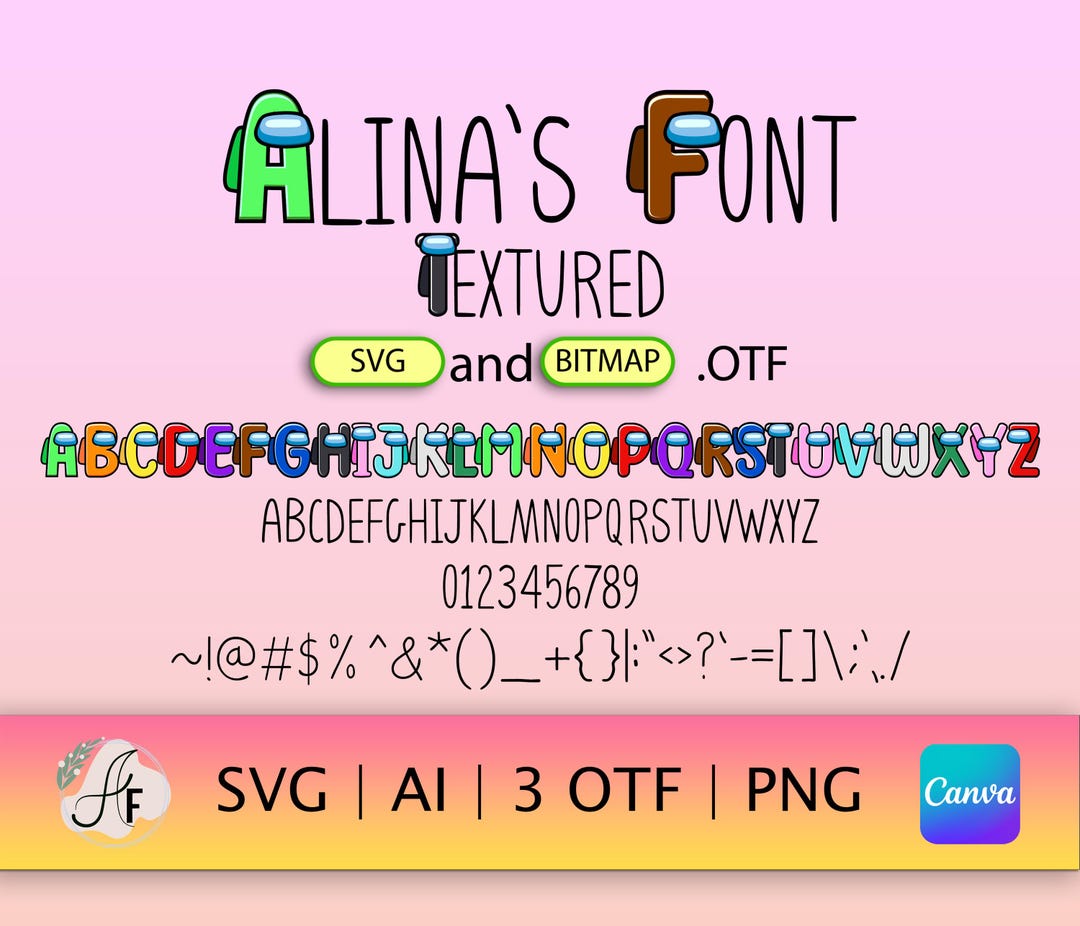 Sus Font Space Game Script Crewmate & Imposter Typeface SVG OTF PNG ...
