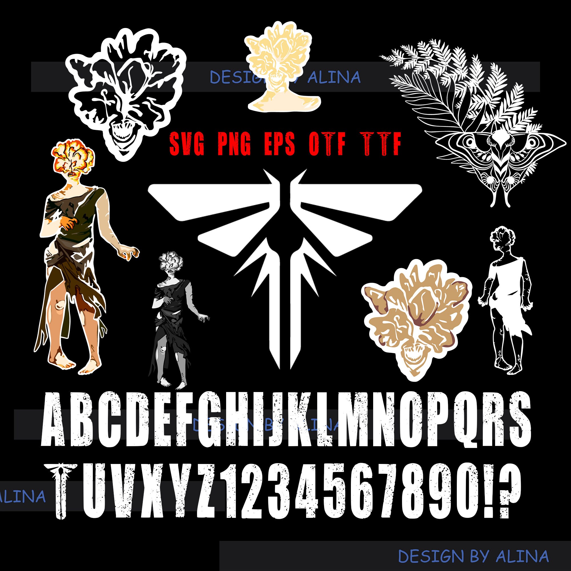 The Last of Us Font Ellie's Moth Tattoo Svg Moth Symbol - Etsy