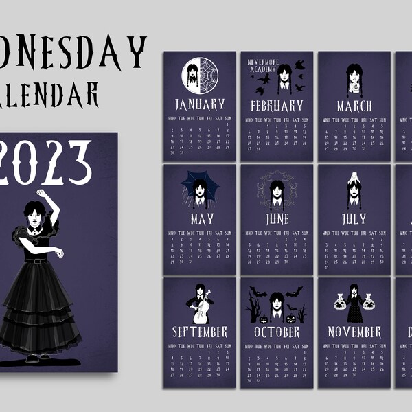 Printable Goth Calendar - Etsy