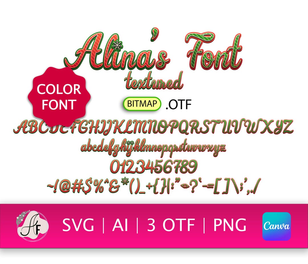 Christmas Color Font Bundle (holiday Typography OTF, SVG, PNG) - Etsy