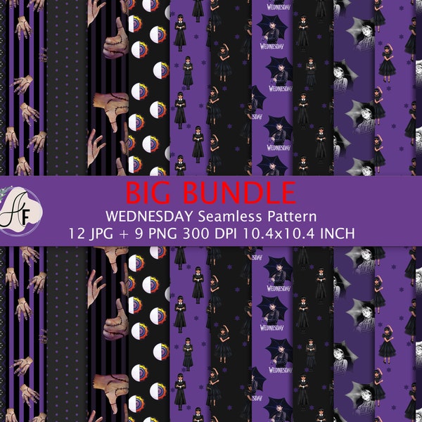 Wednesday Addams Seamless Pattern - Etsy