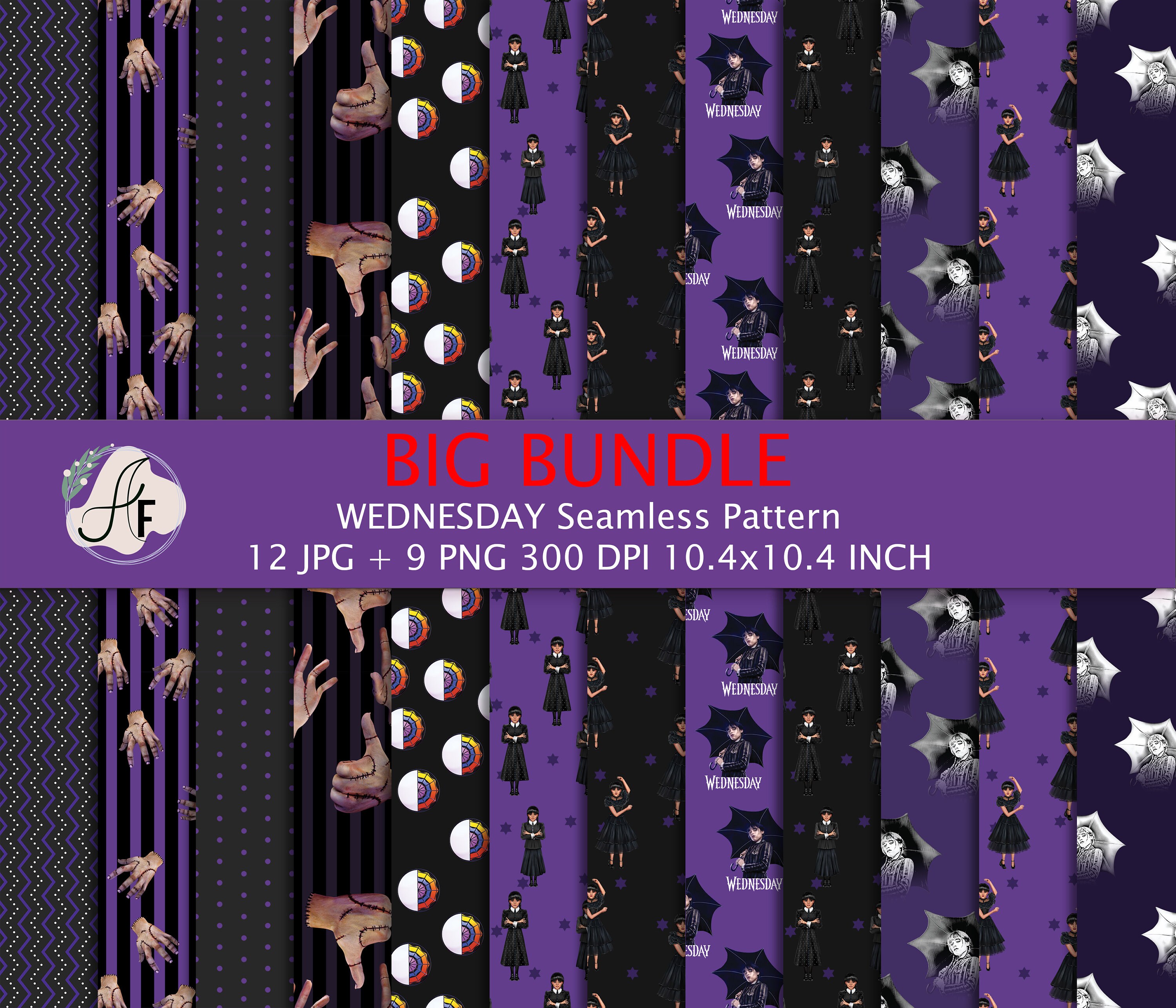 Wednesday Addams, Wednesday Print, the Thing Digital Paper, Goth ...