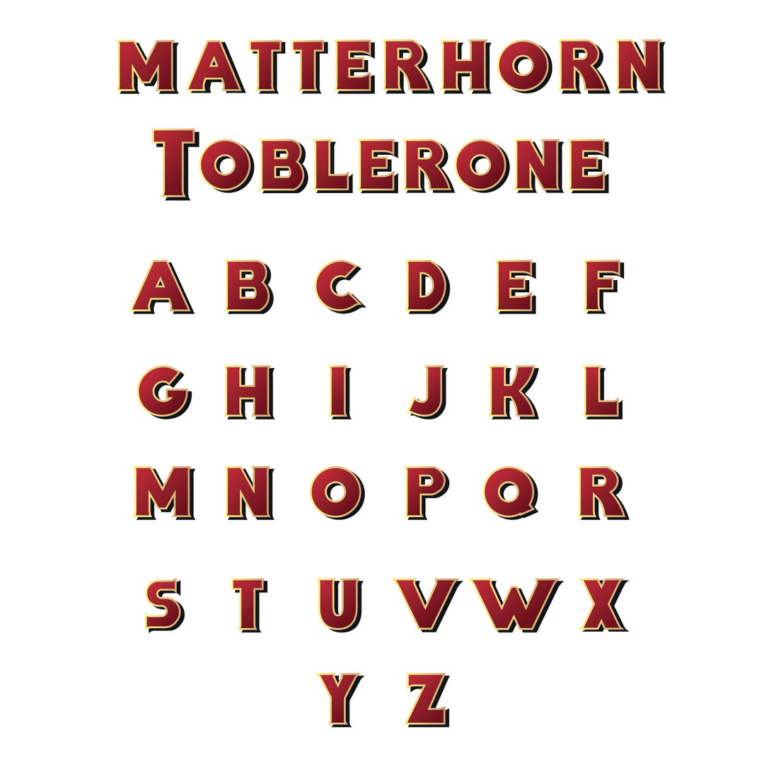 Buy Toblerone Alphabet Matterhorn Alphabet Toblerone Font Online in ...