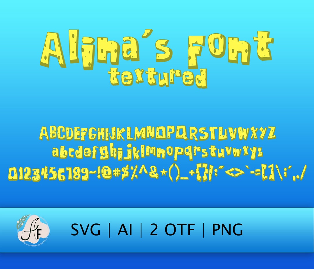 Yellow Font Cheese Font Yellow Cartoon Textured Font SVG - Etsy