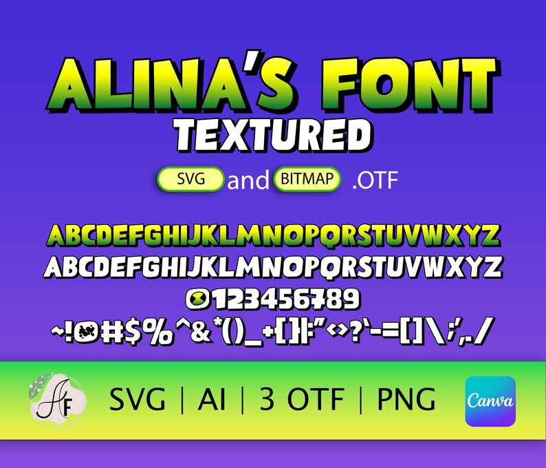 Fuente de color Alien Hero: Galactic Typeface (SVG, OTF, PNG) Fuente de ...