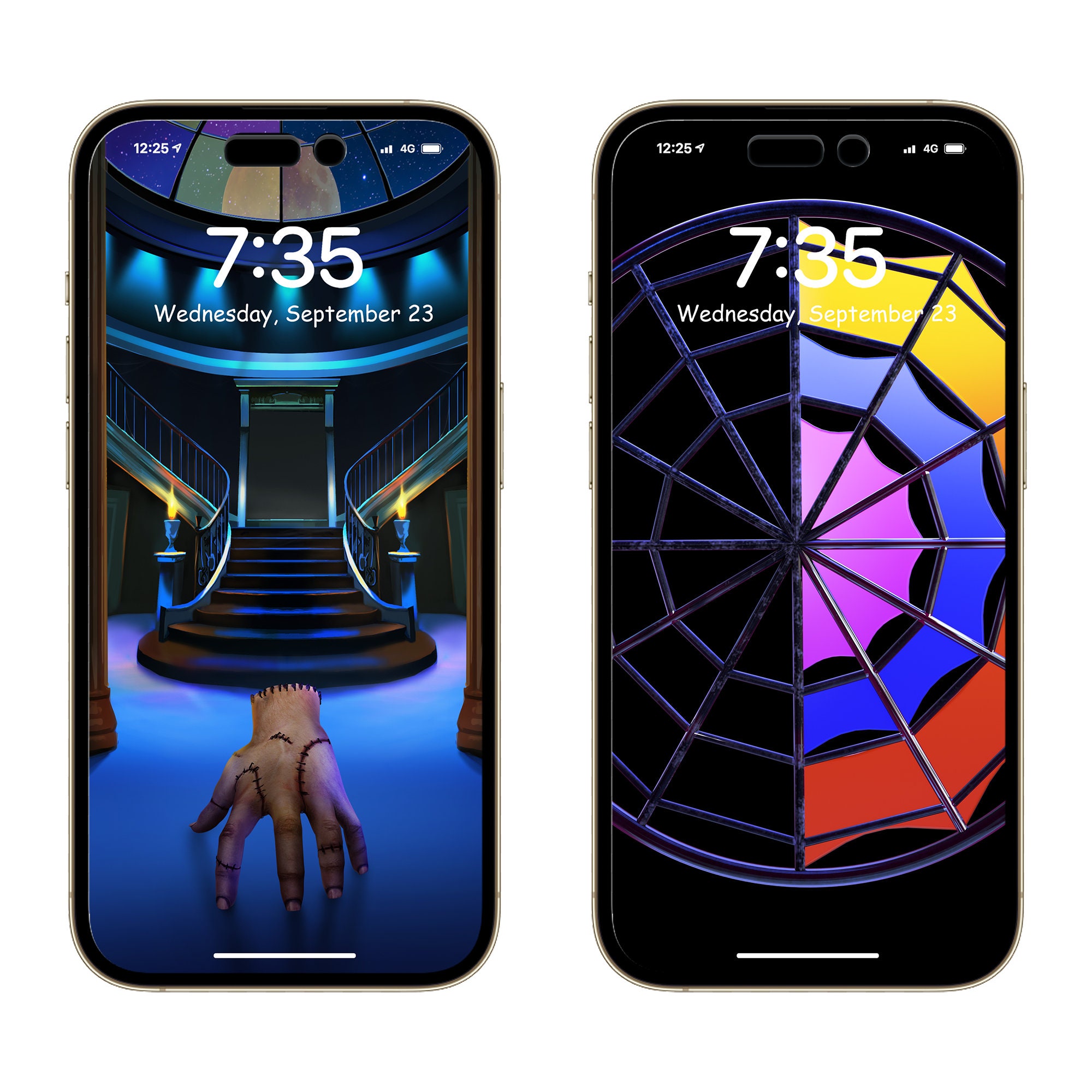 Set of 8 Merlina Wallpapers, the Thing, the Window, High-res for Ios ...