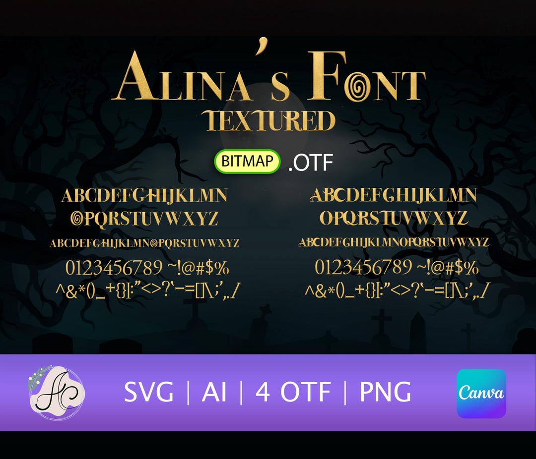 Witching Hour Textured Font Spellbound Sisters SVG AI PNG Magic in the ...